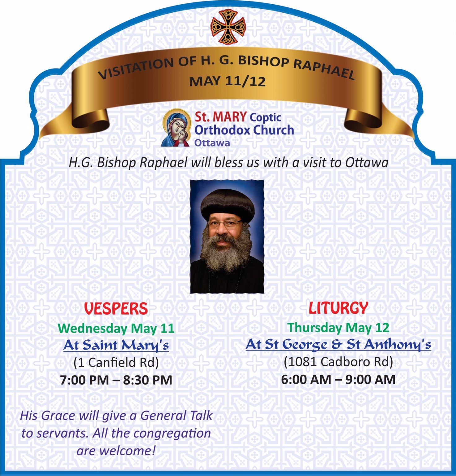 Bishop Raphael Visit – St. Mary Coptic Orthodox Church