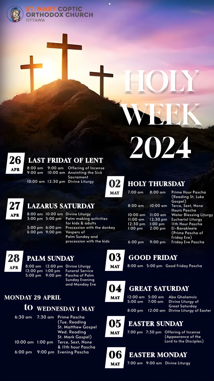 Holy Week 2024 – St. Mary Coptic Orthodox Church
